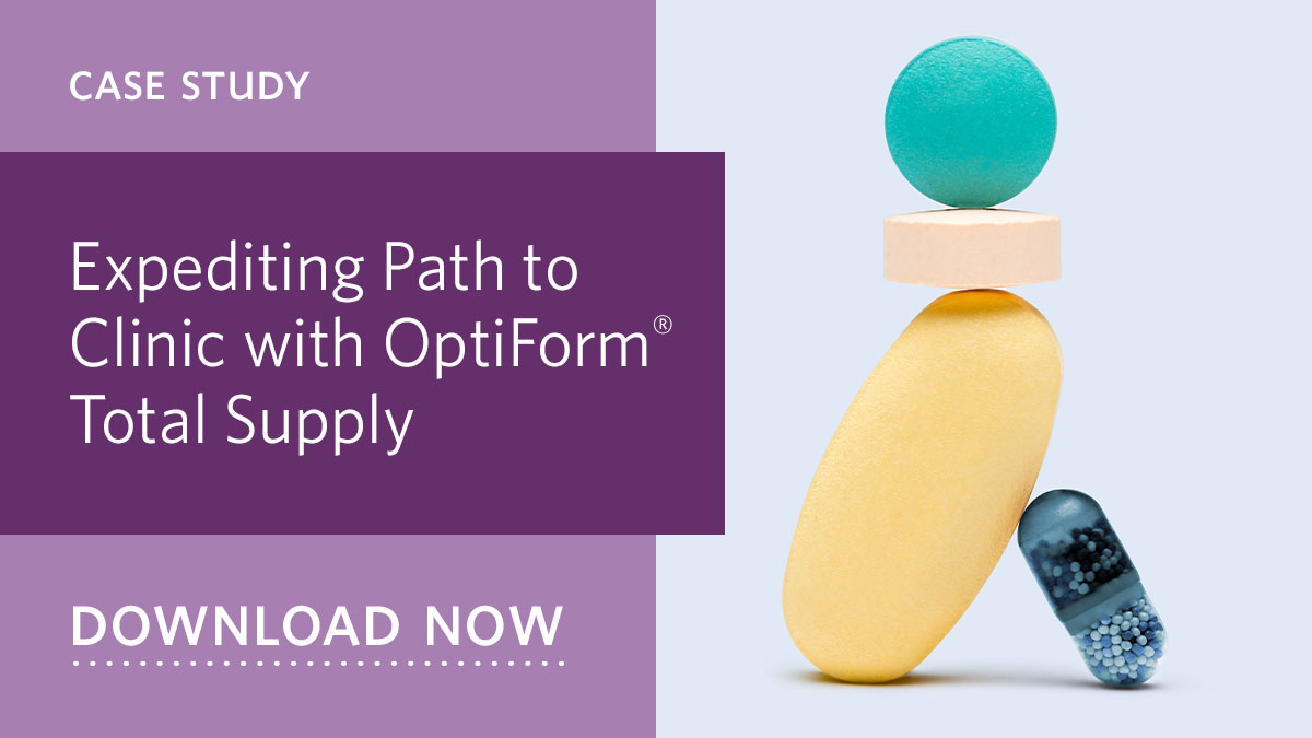 Expediting Path to Clinic with OptiForm® Total Supply | Catalent